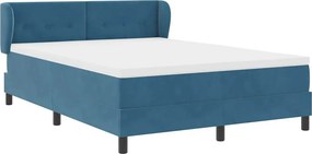 Postel s boxspringem s čelo Tmavě moddrá 140 x 200 cm samet 3340392