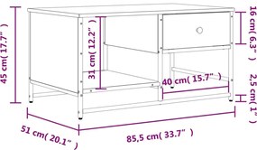 vidaXL Konferenční stolek 85,5x51x45 cm kompozitní dřevo [835341] Barva: Černá