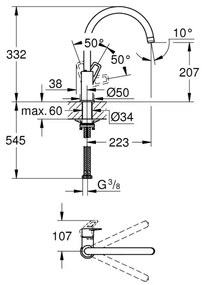 GROHE 31368001 - Dřezová baterie BAULOOP lesklý chrom