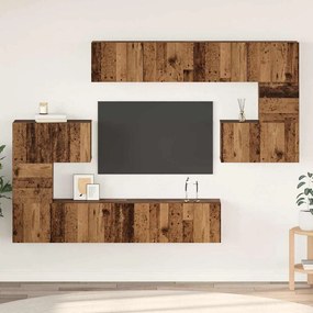 Sestava TV skříněk 8 ks Staré dřevo Kompozitní dřevo 3393216