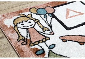 Dětský kusový koberec Skákací panák starorůžový 80x150cm