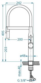 ALVEUS 1150892 - Dřezová baterie s flexibilním ramínkem se sprškou MIRAGE 49,5cm
