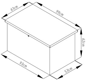 Zahradní box G21 Denver 280 L, antracitový plechový