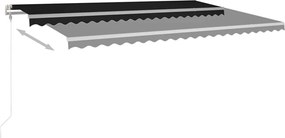 Automatická zatahovací markýza 500 x 350 cm antracitová 3069029