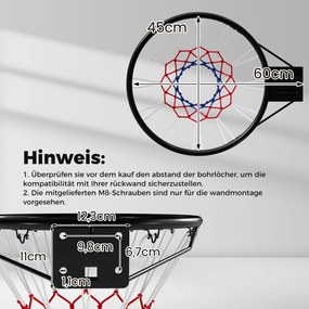 Costway Ø45 cm Standardní basketbalový koš se síťkou Mini basketbalový koš