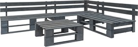 vidaXL 4dílná zahradní sedací souprava z palet dřevo [276313] Barva: Černá