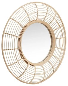 Nástěnné zrcadlo s bambusovým rámem ø 80 cm Charm – Hübsch