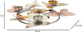 Kovový svícen Shiny 39 cm vícebarevný