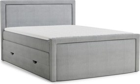 Šedá boxspring postel s úložným prostorem 200x200 cm Fresco – Maison de Rêve