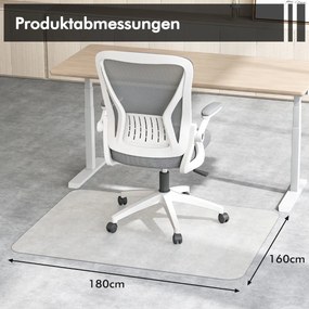 Costway Podložka pod kancelářskou židli Transparentní PVC rohož – 180 × 160 cm