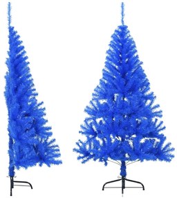 344681 vidaXL Umělý poloviční vánoční stromek se stojanem modrý 150 cm PVC