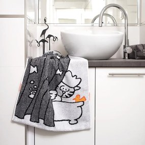 SCANquilt ručník MICKA černobílá malý ručník 30 x 50 cm