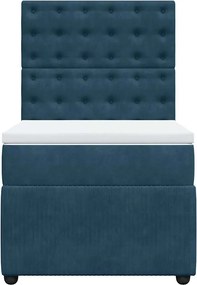 Box spring postel s matrací modrá 100 x 200 cm samet 3294578