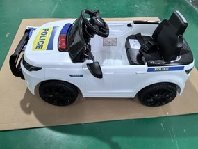 AIYAPLAY policejní elektrické auto pro děti 12 V, dálkové ovládání, bílé