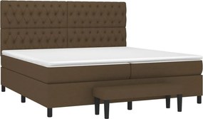 Box spring postel s matrací tmavě hnědá 200x200 cm textil 3136864