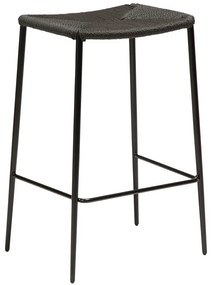 Černá barová židle s ocelovými nohami DAN-FORM Stiletto, výška 68 cm
