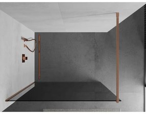 Mexen Kioto, sprchová zástěna Walk-In 120 x 200 cm, 8mm šedé sklo, měděný matný profil, 800-120-101-65-40