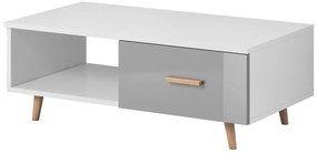 Konferenční stolek Sweden 110 cm bílý mat/šedý lesk