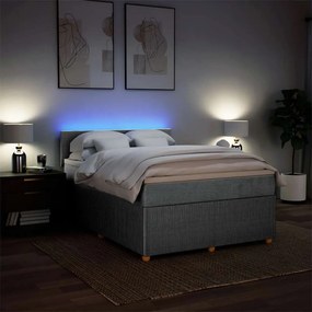 Box spring postel s matrací světle šedá 140 x 200 cm textil 3289779