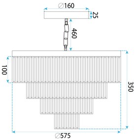 Toolight Závěsné osvětlení Crystal Modern D15 APP1533-6CP4 zlaté