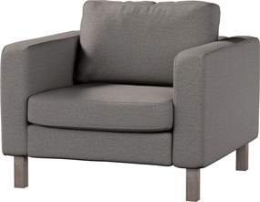 Potah na křeslo IKEA Karlstad, krátký barva šedá látka pletený vzor
