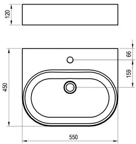 Ravak XJX01155004 - Umyvadlo na desku CERAMIC SLIM 55x45 cm keramika/bílá