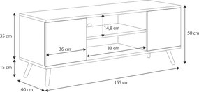 ADRK Furniture RTV PETRA RTV-PET-155-WC