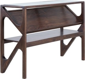 Konzolový stolek se skleněnou deskou v tmavě přírodní barvě 41x119 cm Yuki – Light &amp; Living