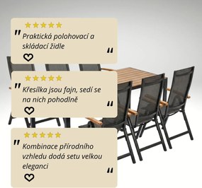 Vikio Zahradní jídelní set 190x90 pro 6 osob přírodní VZS211P6