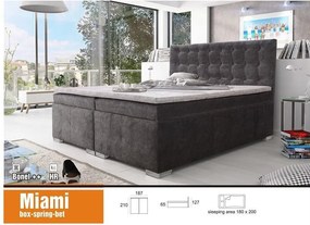 Čalouněná postel MIAMI, 200x180, tm.šedá / sv.šedá (forever 68/ 60)