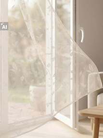 Sinsay - Záclona s páskou a rostlinným vzorem - bílá
