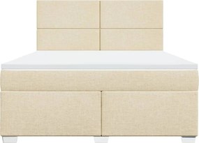 Box spring postel s matrací krémová 180x200 cm textil 3290565
