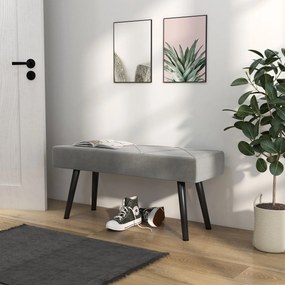 HOMCOM čalouněná lavice sametového vzhledu lavice k posteli lavice do předsíně X-vzor do 120 kg šedá 100x36x45 cm do ložnice |