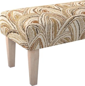 Dlouhá lavička 100x40cm barva béžová látka pletený vzor, vzorované