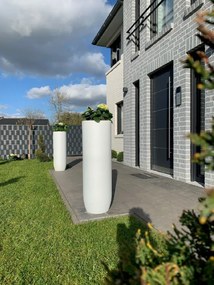 Květináč SOLERIO, výška 80 cm, sklolaminát, bílá