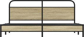 Kovový rám postele bez matrace dub sonoma 193 x 203 cm 3318686