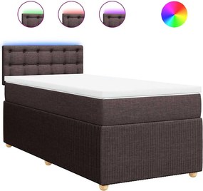 Box spring postel s matrací tmavě hnědá 90x200 cm textil 3289656