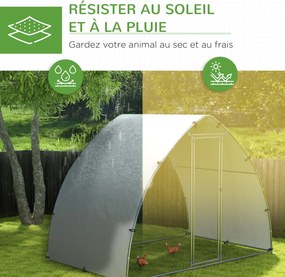 PawHut Velká Kurníková Klientela Pro Kuřata 5.75m² S UV-Ochrannou Střechou, Mřížková Oplocení 3.04D x 1.9Š x 2.2V m, Galvanizovaná Ocel, Zámek Dveře,…