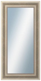 DANTIK - Zarámované zrcadlo - rozměr s rámem cca 50x100 cm z lišty KŘÍDLO velké stříbrné patina (2773)