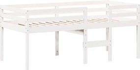 Patrová postel se střechou bílá 90 x 190 cm masivní borovice 3282139