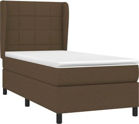 Box spring postel s matrací tmavě hnědá 100 x 200 cm textil 3127944