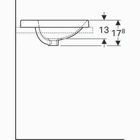 Geberit VariForm Zápustné umyvadlo 40 cm s otvorem, bílá 500.706.01.2