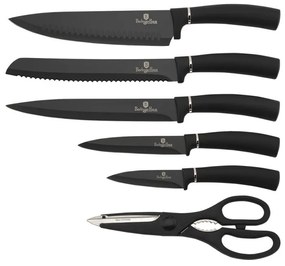 BERLINGER HAUS - Nože sada 6ks+stojan Black Silver