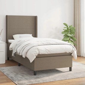 Box Spring Postel S Matrací Textil Taupe Hladký design 90 x 200 cm