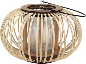 Přírodní dřevěná lucerna Bamboo - Ø25*15 cm