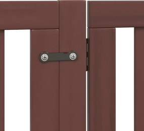 Zábrana pro psy s dvířky skládací 12 panelů hnědá 960 cm topol 3155696