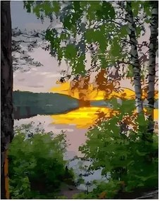 NORIMPEX Malování podle čísel Jezero v lese / 40x50 cm