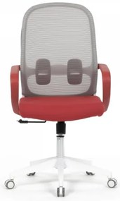 Kancelářská židle šedý MESH a červená plastový kříž houpací mech. KA-S425 RED
