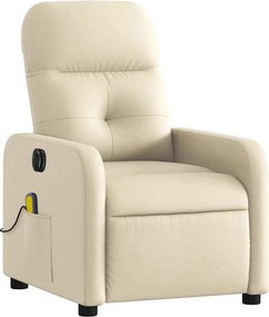 Elektrické masážní polohovací křeslo krémové textil 3206794