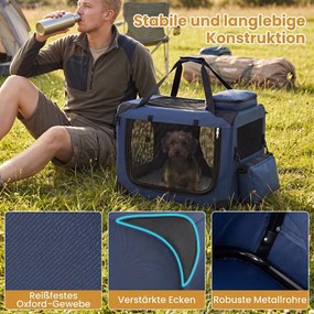 Costway Přepravka pro psy skládací přenosná přepravní krabice pro psy